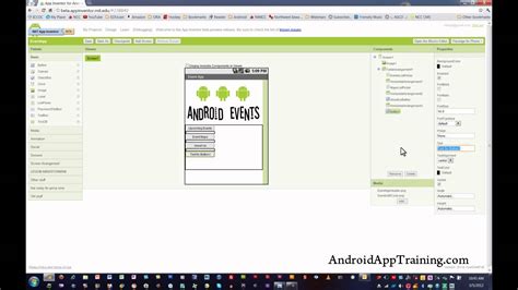 App Inventor Adding Components For Event App Youtube