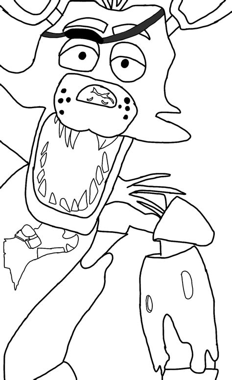 F Naf Foxy Drawing Coloring Pages