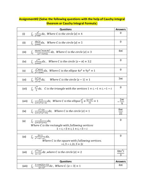 Complex Variable Transformation Docsity