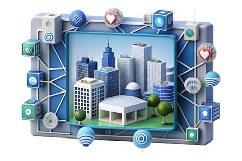 Ai Driven Smart City Frame With Geometric Patterns And Digital Connections Innovative Urban