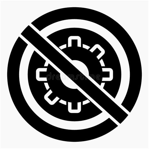 Gear Icon Crossed Out In A Circle Repair Ban Do Not Repair Stock Vector Illustration Of