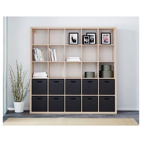Kallax Cube Storage Unit White Stained Oak Effect 182x182 Cm Ikea Uk