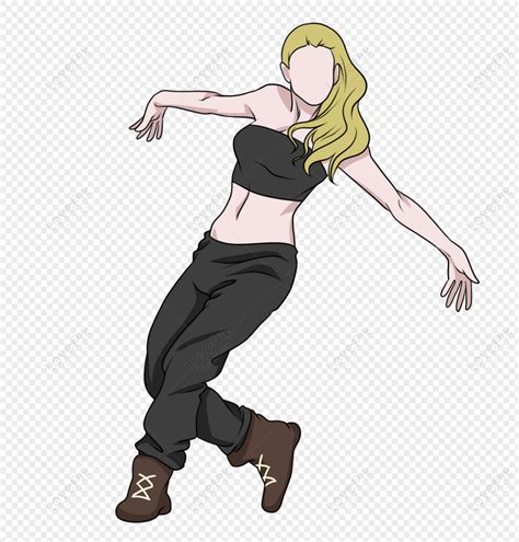 블랙 튜브 탑 블랙 바지 섹시한 아름다움 힙합 Png 일러스트 무료 다운로드 Lovepik