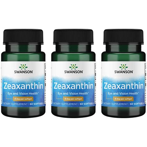 Swanson Zeaxanthin 4 Mg 60 Sgels 3 Pack