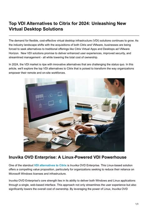 Ppt Top Vdi Alternatives To Citrix For 2024 Unleashing New Virtual Desktop Solutions