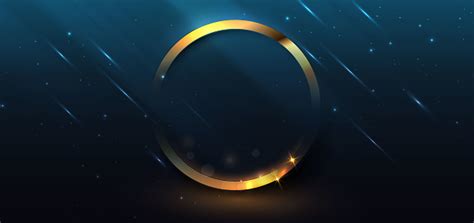 짙은 파란색 배경에 조명 효과가 있는 고급스러운 황금색 선이 동그라미를 이룹니다 템플릿 프리미엄 어워드 디자인 원형에 대한 스톡 벡터 아트 및 기타 이미지 Istock