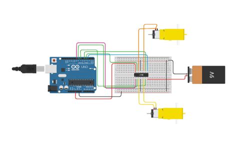 Circuit Design L293d Dc Motor Arduino Tinkercad