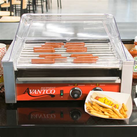 Avantco RG1824SG 24 Hot Dog Roller Grill Sneeze Guard