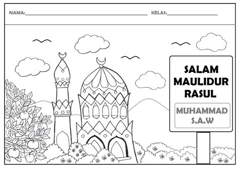 Lukisan Poster Maulidur Rasul Mufeeda Edu Poster Mewarna Sempena