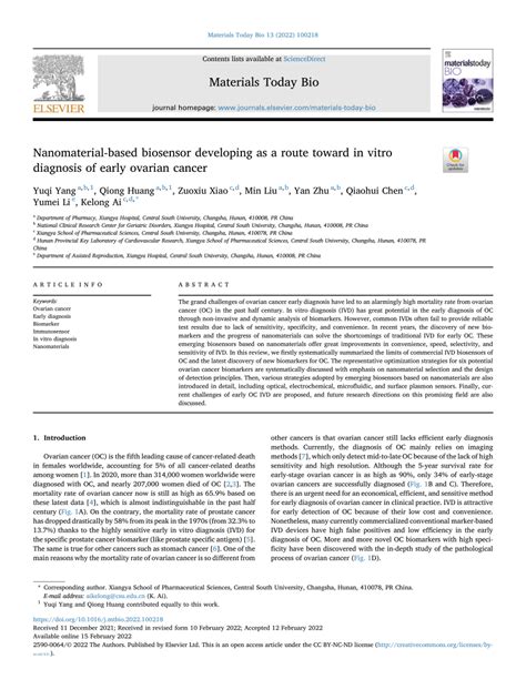 Pdf Nanomaterial Based Biosensor Developing As A Route Toward In