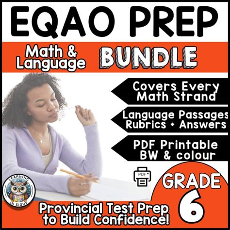 Grade 6 Eqao Prep Bundle Math Language Provincial Test Prep Tpt