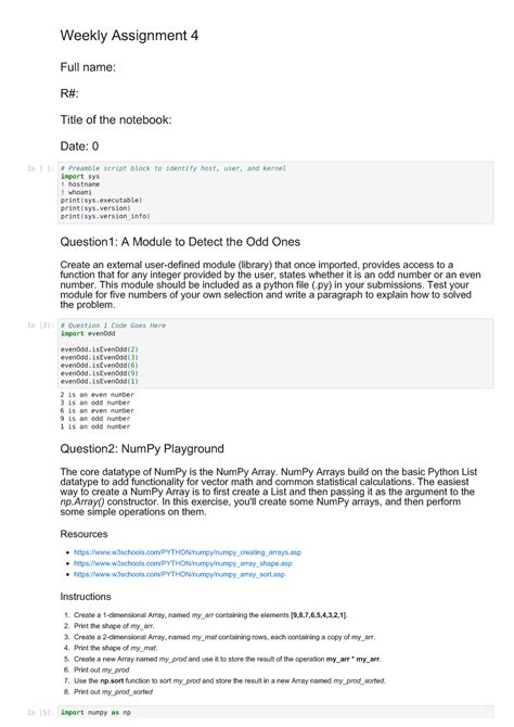 Engr1330 Assignment 4 Weekly Assignment 4 Full Name R Title Of The