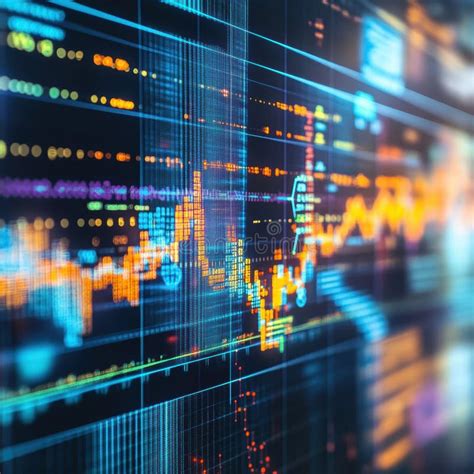 Abstract Data Visualization On Digital Display Stock Illustration