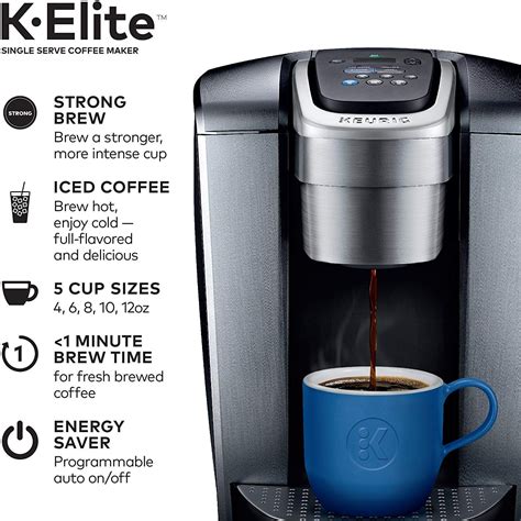 Keurig K Elite Coffee Maker Single Serve K Cup Pod Coffee Brewer With