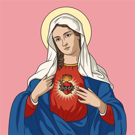 Immaculate Heart Of The Virgin Mary Download Colored Vector In Eps