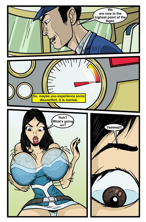 Rule 34 Airplane Black Hair Blue Dress Breast Expansion Breast Implants Bursting Comic