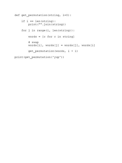 Python String Permutation Code Pdf Language Arts And Discipline Teaching Methods And Materials