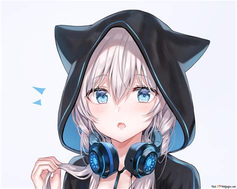 Cute Anime Girl Blue Eyes 2k Wallpaper Download