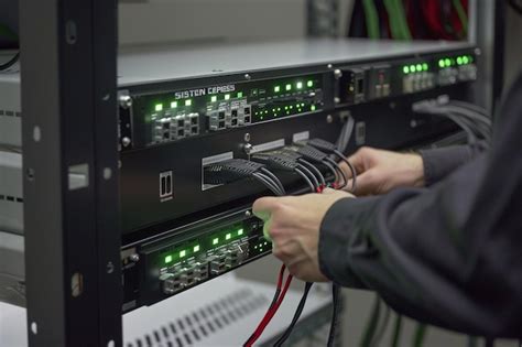 close up of a technician installing a new server operating system