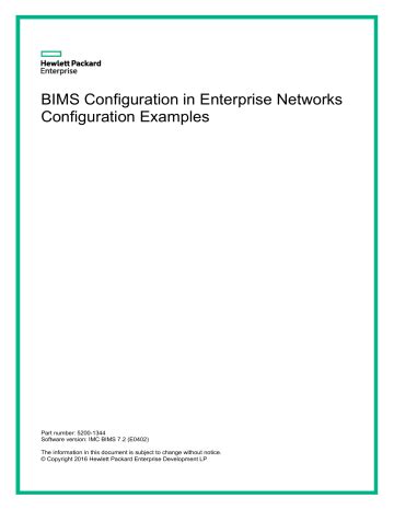 HPE IMC BIMS User Guide Manualzz