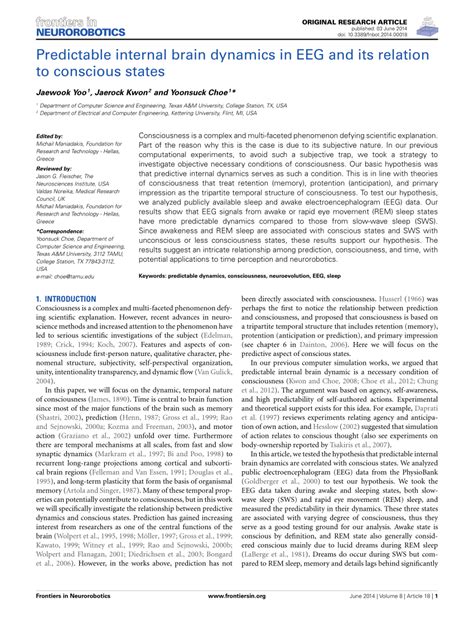 Pdf Predictable Internal Brain Dynamics In Eeg And Its Relation To