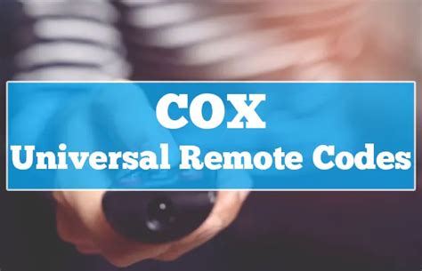 Cox Universal Remote Codes And Programming Guide 2024