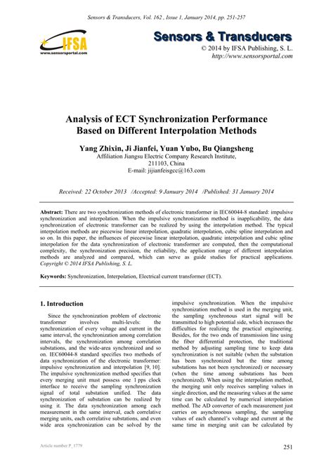 pdf analysis of ect synchronization performance based on different