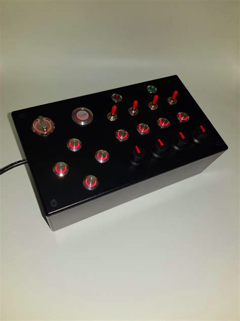 Pc Usb Button Box 29 Functions Back Lit Red Sim Racing Artofit