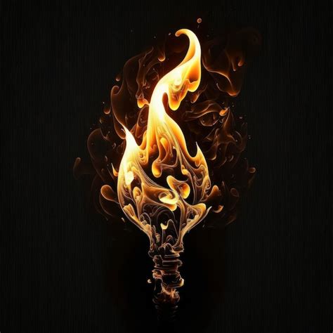 Premium Ai Image Light Flame On The Black Background