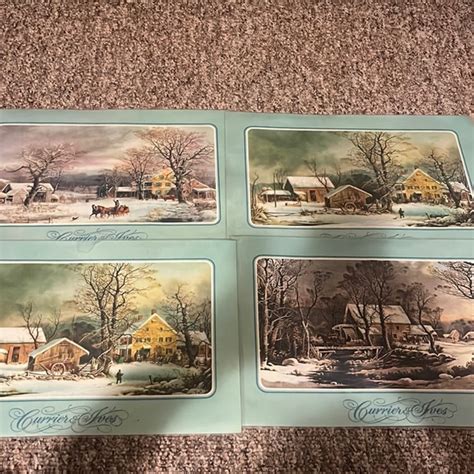 Currier And Ives Kitchen Vintage Currier And Ives Placemats Poshmark