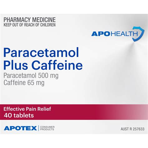 Apo Paracetamol Plus Caffeine 50065mg 40 Tablets