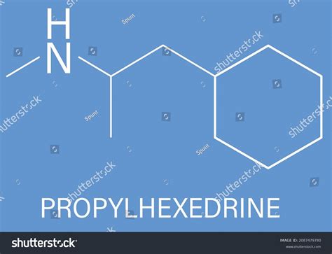 Propylhexedrine Molecule Used Nasal Decongestant Stimulant Stock Vector