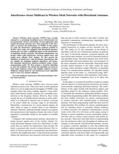 Interference Aware Multicast In Wireless Mesh Ieee Xplore
