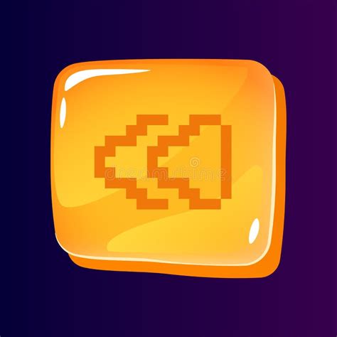 Player Control Glossy Ui Button With Pixelated Icon Stock Vector