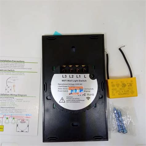 [สินค้ามือสอง] Wall Wi Fi Switch With Rf Function No Neutral Needed 3 Gang แป้นสวิตช์สัมผัส