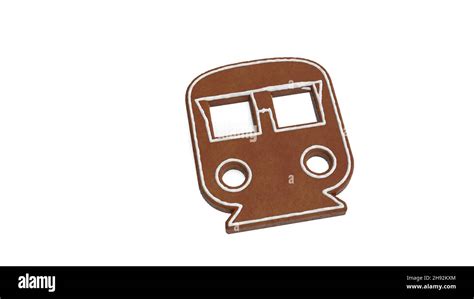 3d Rendering Of Gingerbread Cookie In Shape Of Symbol Of Tram From
