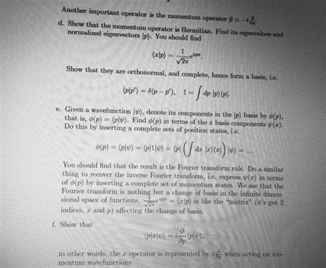 solved another important operator is the momentum operator p