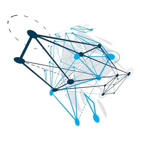 Premium Vector Abstract Geometric 3d Wireframe Object Digital Technology Vector Illustration