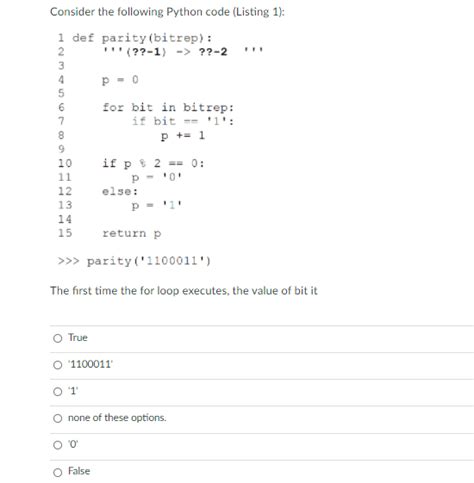 Solved Consider The Following Python Code Listing 1 1 Def
