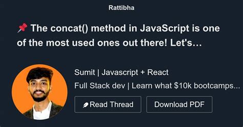 📌 The Concat Method In Javascript Is One Of The Most Used Ones Out There Lets Understand It