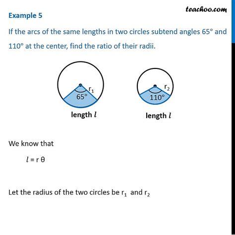 Example If Arcs Of Same Lengths In Two Circles Subtend
