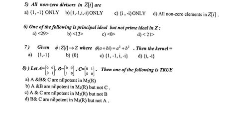 solved 5 all non zero divisors in z[i] are a {1 1} only