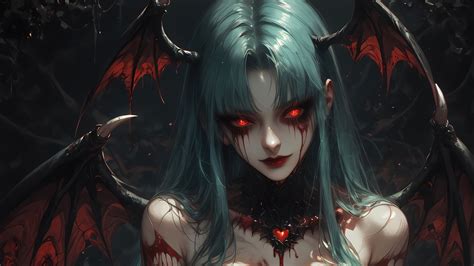 3175d Succubus Demon Anime Girl Red Eyes 4k Wallpaper 4k Pc