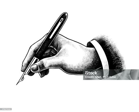 Writing Hand Stock Illustration Download Image Now Handwriting Journalist Writing