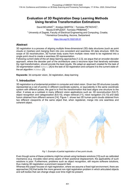 Pdf Evaluation Of 3d Registration Deep Learning Methods Using