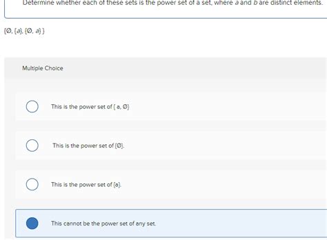 solved find the power set of each of the following sets