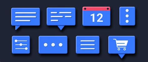 Premium Vector D Interface Elements Collection Of Icons For Reminders And Notifications Social