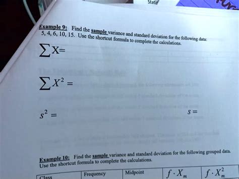 solved statis example 9 find the 5 4 6 10 15 use the he