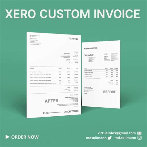 Xero Invoice Custom Template Design Invoice Design Template Custom Templates Branding Design