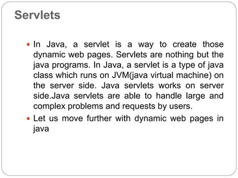 Dynamic Web Pages In Java Ppt